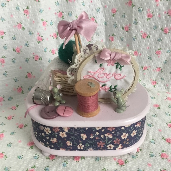 Vintage | Art | Vintage Shabby Chic Sewing Machine Mouse Love Floral ...